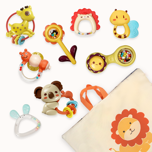 Fold + Go 8-Piece Rattle Set – Move2Play